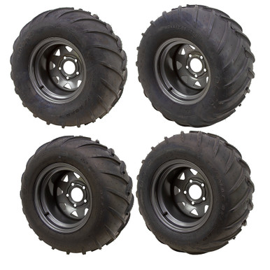 23x10.50-12 24x12.00-12 Steel Wheel 22 MAG OFF ROAD Bar Lug Tires set ...