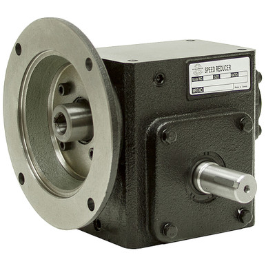 10:1 Right Angle Cast Iron Worm Gear Reducer 0.77 HP 56C Right Output ...