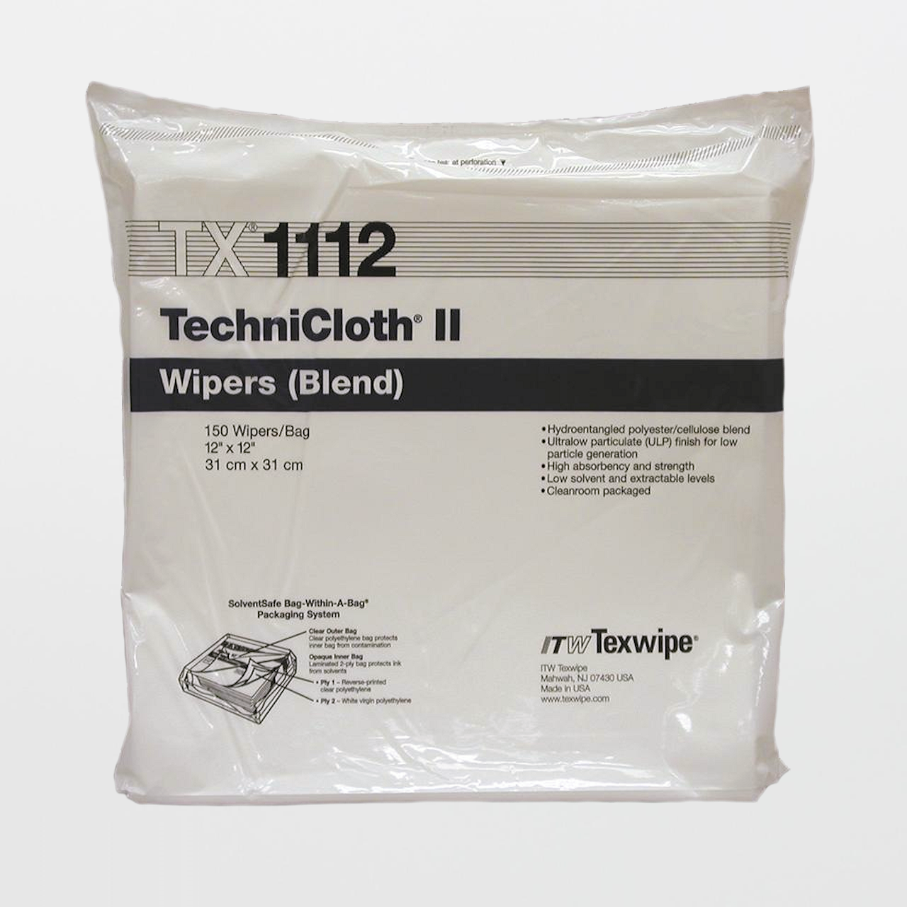 TX1112 Cellulose and Polyester Cleanroom Wiper