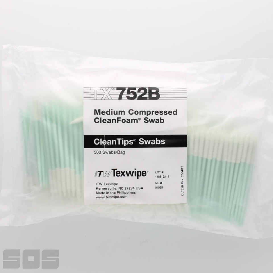 TX752B Medium Compressed Clean Foam Swab