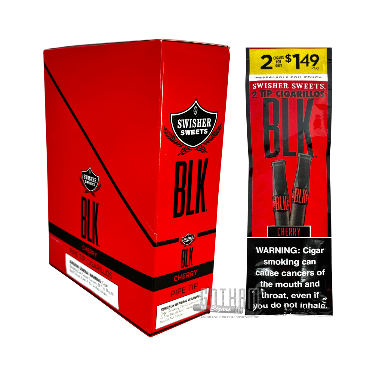 Swisher Sweets BLK Tip Cigarillos Smooth | Gotham Cigars
