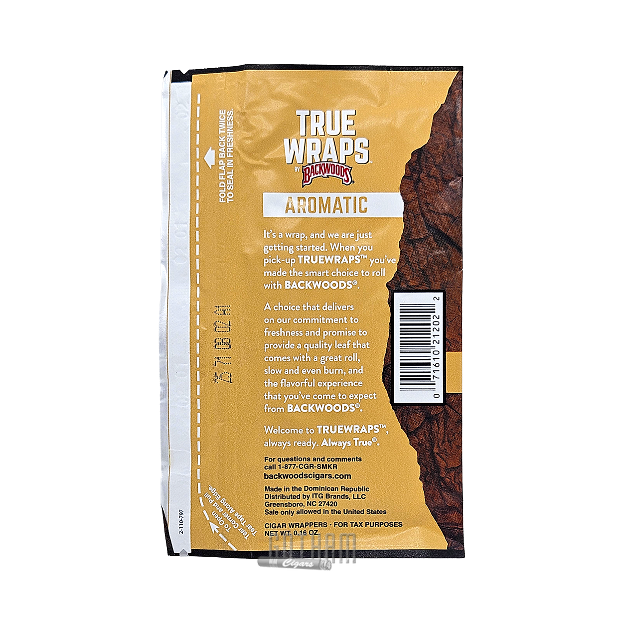 Backwoods True Wraps Aromatic | Premium Aromatic Leaf Wraps for Rolling