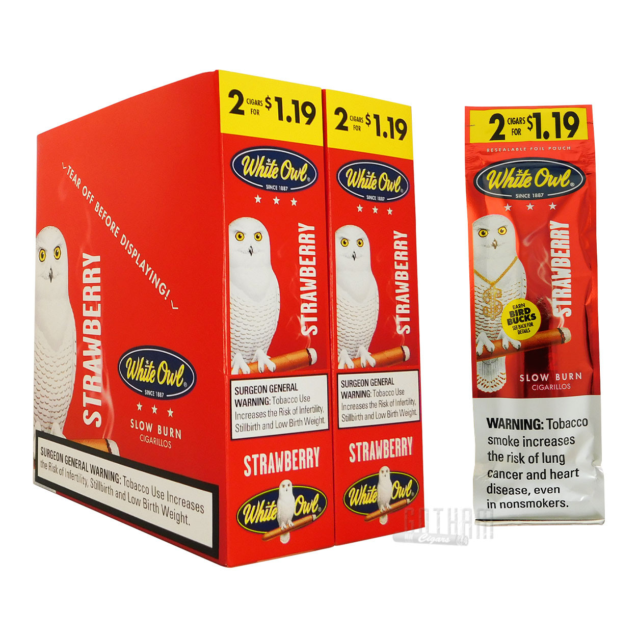White Owl Cigarillos Strawberry | Sweet & Smooth Flavor | Gotham Cigars