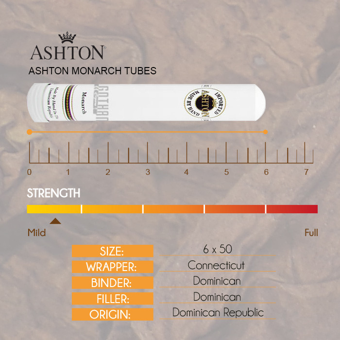 Ashton Monarch Tubes | Premium, Creamy Smooth Cigar