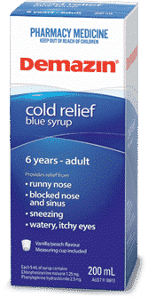Demazin Cold Relief Blue Syrup 200ml - SPOIL.co.nz