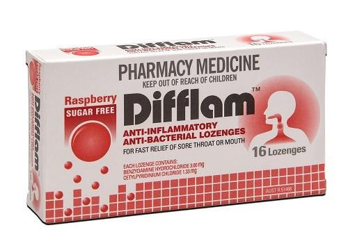 Difflam Raspberry Sugar Free 16 Lozenges - SPOIL.co.nz