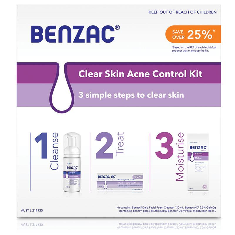 Benzac Acne Control 3 Step Acne Starter Kit - SPOIL.co.nz