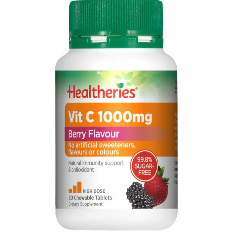 Healtheries Berry Vit C 1000Mg 30 Chewable Tablets - SPOIL.co.nz