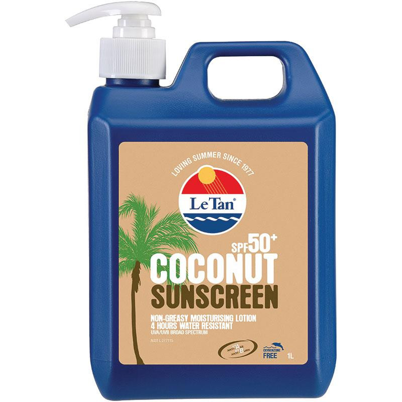Le Tan Spf 50+ Coconut Sunscreen 1L - SPOIL.co.nz