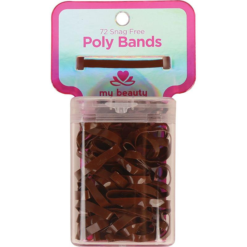 My Beauty Hair Poly Band 72 Pack Brown - SPOIL.co.nz