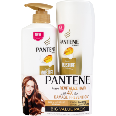 Pantene Pro-V Daily Moisture Renewal Shampoo + Conditioner Value Pack ...