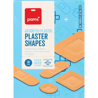 Pams Assorted Plastic Plaster Shapes 30pk - SPOIL.co.nz