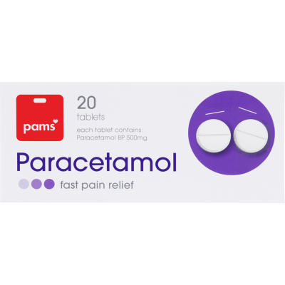 Pams Paracetamol BP 500mg Tablets 20pk - SPOIL.co.nz