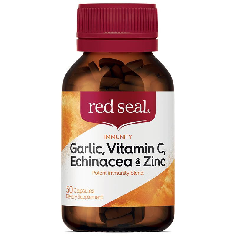 Red Seal Garlic Vitamin C Echinacea & Zinc Capsules 50pk - SPOIL.co.nz