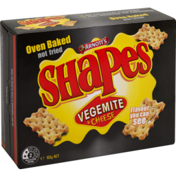 Arnott's Shapes Vegemite & Cheese Crackers 165g - SPOIL.co.nz
