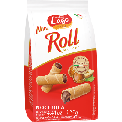 Lago Hazelnut Mini Wafer Rolls 125g - SPOIL.co.nz