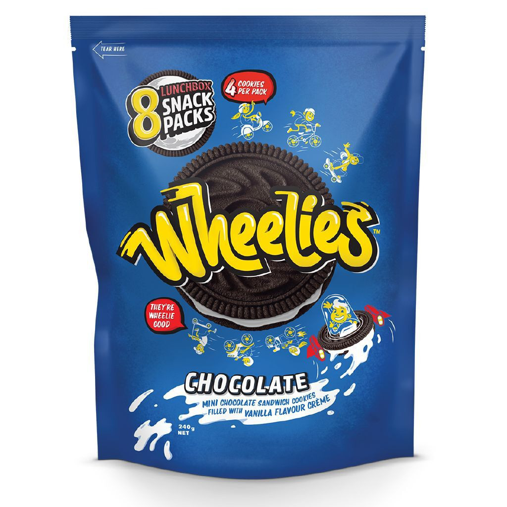Wheelies Chocolate Mini Sandwich Cookies 240g - SPOIL.co.nz
