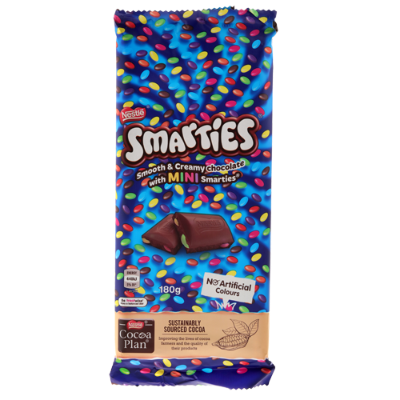 nestle smartiesnestle smarties chocolate block 180g - SPOIL.co.nz