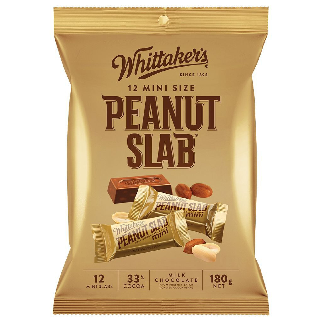 Whittaker's Mini Size Peanut Slab 12 Chocolate Bars 12 x 15g - SPOIL.co.nz