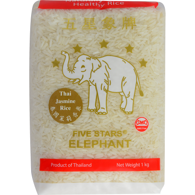 Five Stars Elephant Thai Jasmine Rice 1kg - SPOIL.co.nz