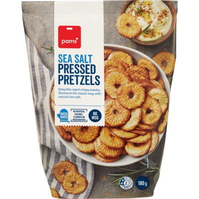 Pams Sea Salt Pressed Pretzels 180g - SPOIL.co.nz