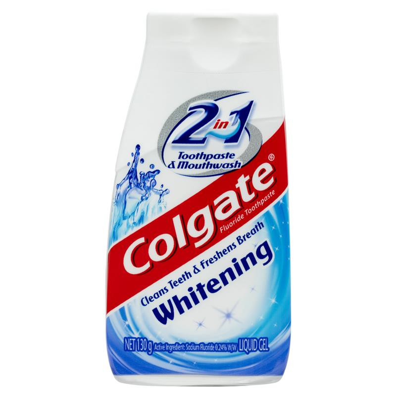 Colgate 2 In 1 Whitening Toothpaste & Mouthwash 130g - SPOIL.co.nz