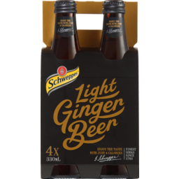 Schweppes Light Ginger Beer 4 x 330ml - SPOIL.co.nz