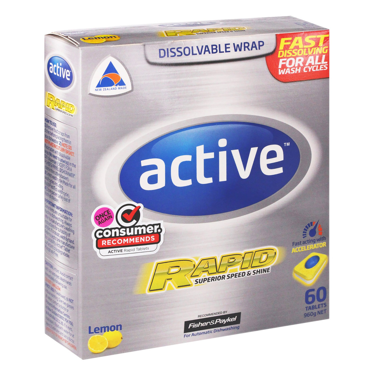Active Autodish Tablets Lemon 60s - SPOIL.co.nz