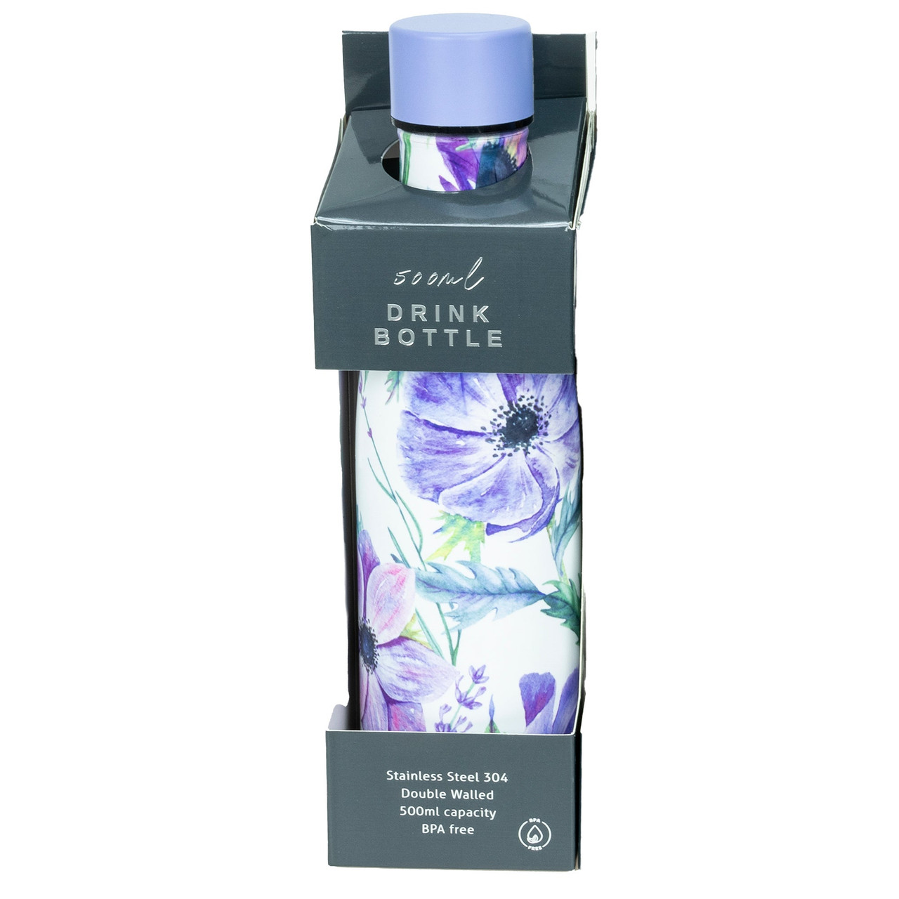 Stainless Steel Purple Double Wall Drink Bottle 500ml - SPOIL.co.nz