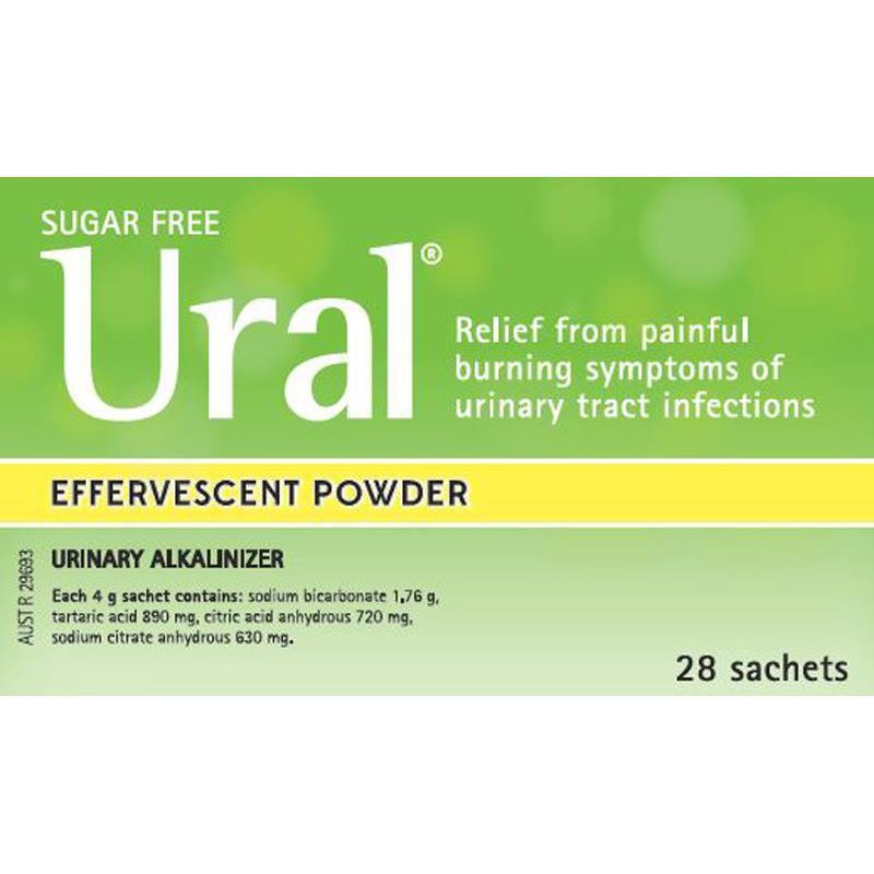 Ural Effervescent Powder Urinary Alkaliniser 4g Sachets 28 Pack - SPOIL ...