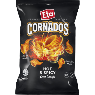 Eta Cornados Hot & Spicy Corn Snacks 100g - SPOIL.co.nz