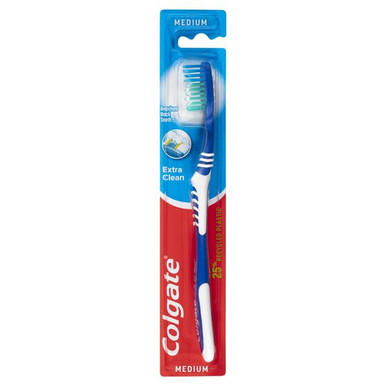 Colgate Extra Clean 25% Recycled Plastic Medium Manual Toothbrush 1 ...