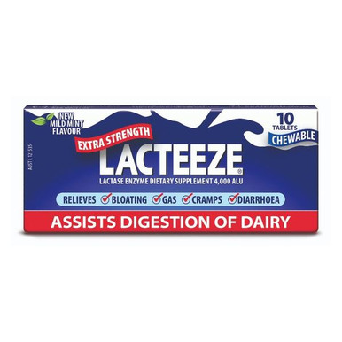 Lacteeze Extra Strength Chewable Tablets 10 - SPOIL.co.nz