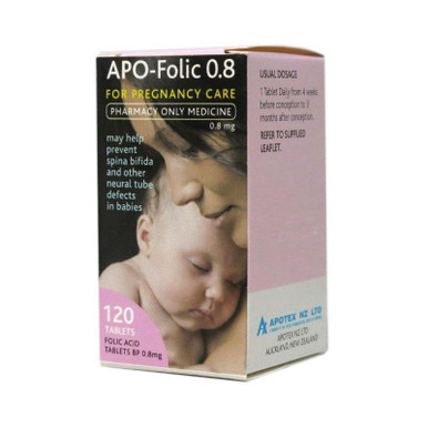 Apo-Folic Acid 0.8Mg Tablets 120 - SPOIL.co.nz