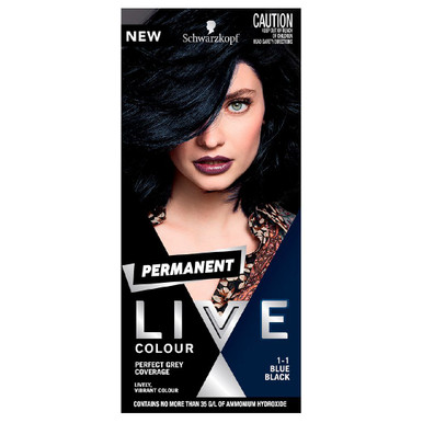 Schwarzkopf Permanent LIVE Colour 1.1 Blue Black - SPOIL.co.nz