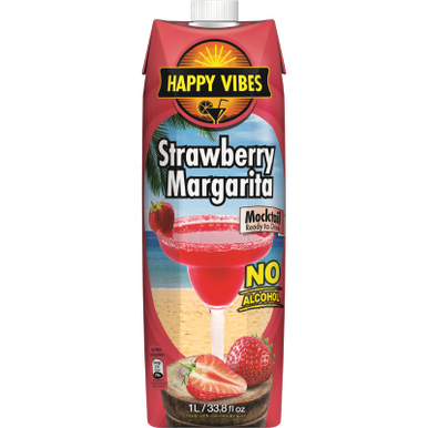 Happy Vibes Strawberry Margarita Mocktail Drink 1l - SPOIL.co.nz