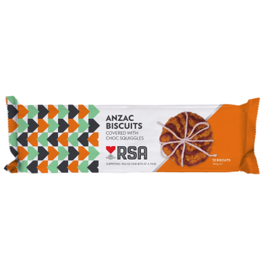 RSA Anzac Choc Squiggle Cookies 180g - SPOIL.co.nz