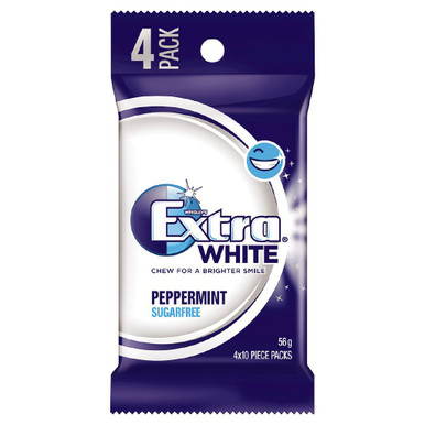Wrigley's Extra White Peppermint Sugarfree Gum 56g - SPOIL.co.nz