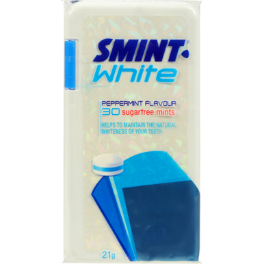 Smint White Peppermint Flavour Sugarfree Mints 21g - SPOIL.co.nz
