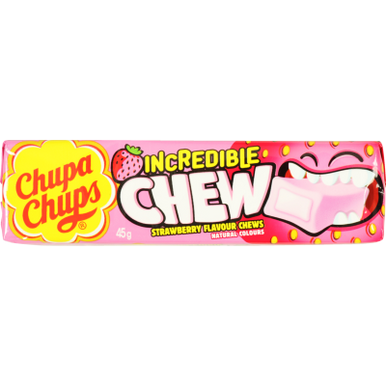 Chupa Chups Incredible Chew Strawberry Flavour Chews 45g - SPOIL.co.nz