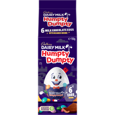 Cadbury Dairy Milk Humpty Dumpty Milk Chocolate Eggs With Beanies 150g ...