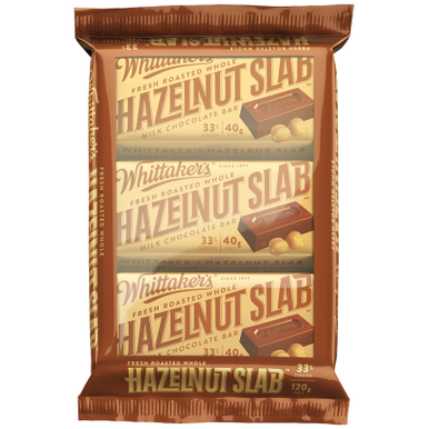 Whittaker's Whole Hazelnut Slab Milk Chocolate Bar 3pk - SPOIL.co.nz