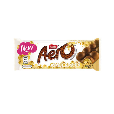 Nestle Aero Caramel Gold Chocolate Bar 40g - SPOIL.co.nz