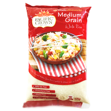Pacific Crown Medium Grain White Rice 10kg - SPOIL.co.nz