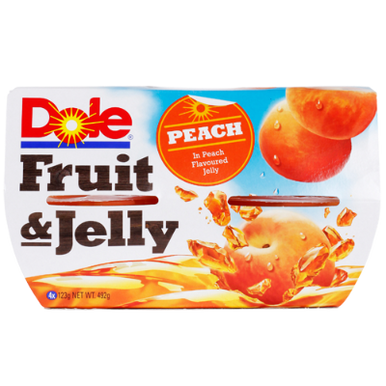 Dole Fruit & Jelly Peach Flavoured Jelly 4pk - SPOIL.co.nz
