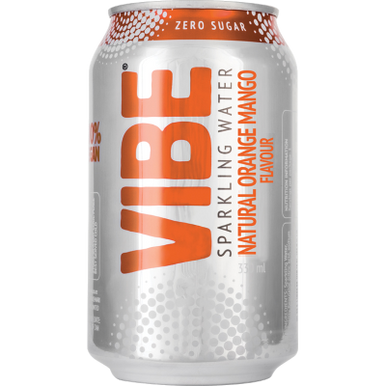 Vibe Natural Orange Mango Flavour Sparkling Water 330ml - SPOIL.co.nz