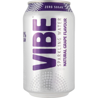 Vibe Natural Grape Flavour Sparkling Water 330ml - SPOIL.co.nz