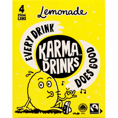 Karma Drinks Lemonade Soft Drink 4 x 250ml - SPOIL.co.nz