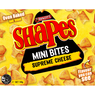 Arnott's Shapes Mini Bites Supreme Cheese Crackers 140g - SPOIL.co.nz