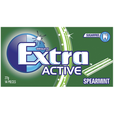 Wrigley's Extra Active Spearmint Sugarfree Gum 27g - SPOIL.co.nz